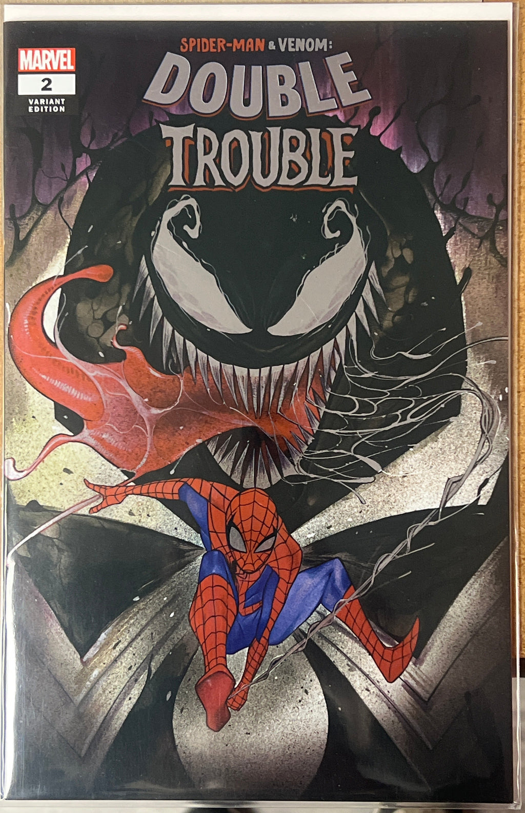 SPIDER-MAN & VENOM: DOUBLE TROUBLE #2 FOIL VARIANT 1:25 PEACH MOMOKO