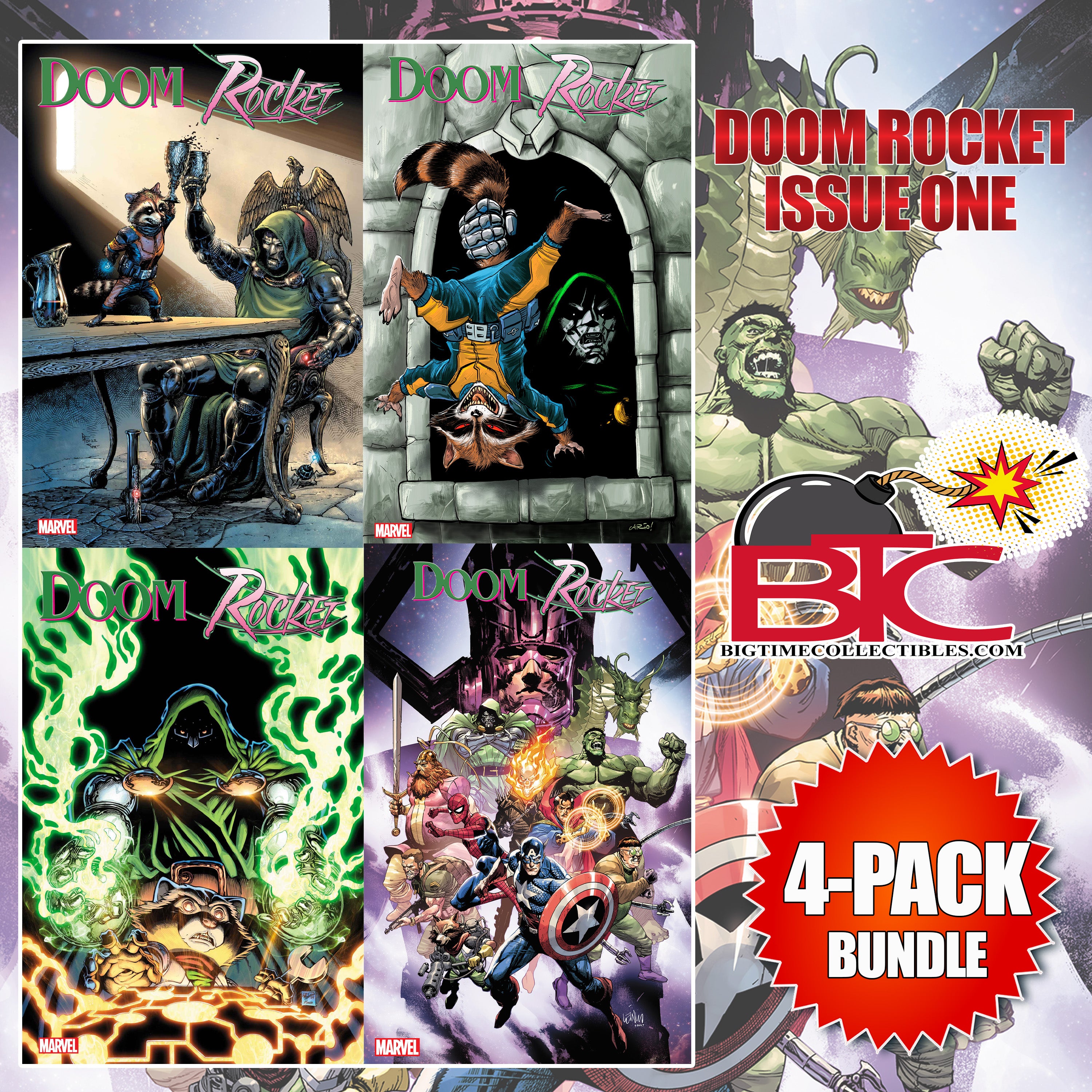 DOCTOR DOOM & ROCKET RACCOON #1 4-PACK BUNDLE -- [Expected In Stock Da