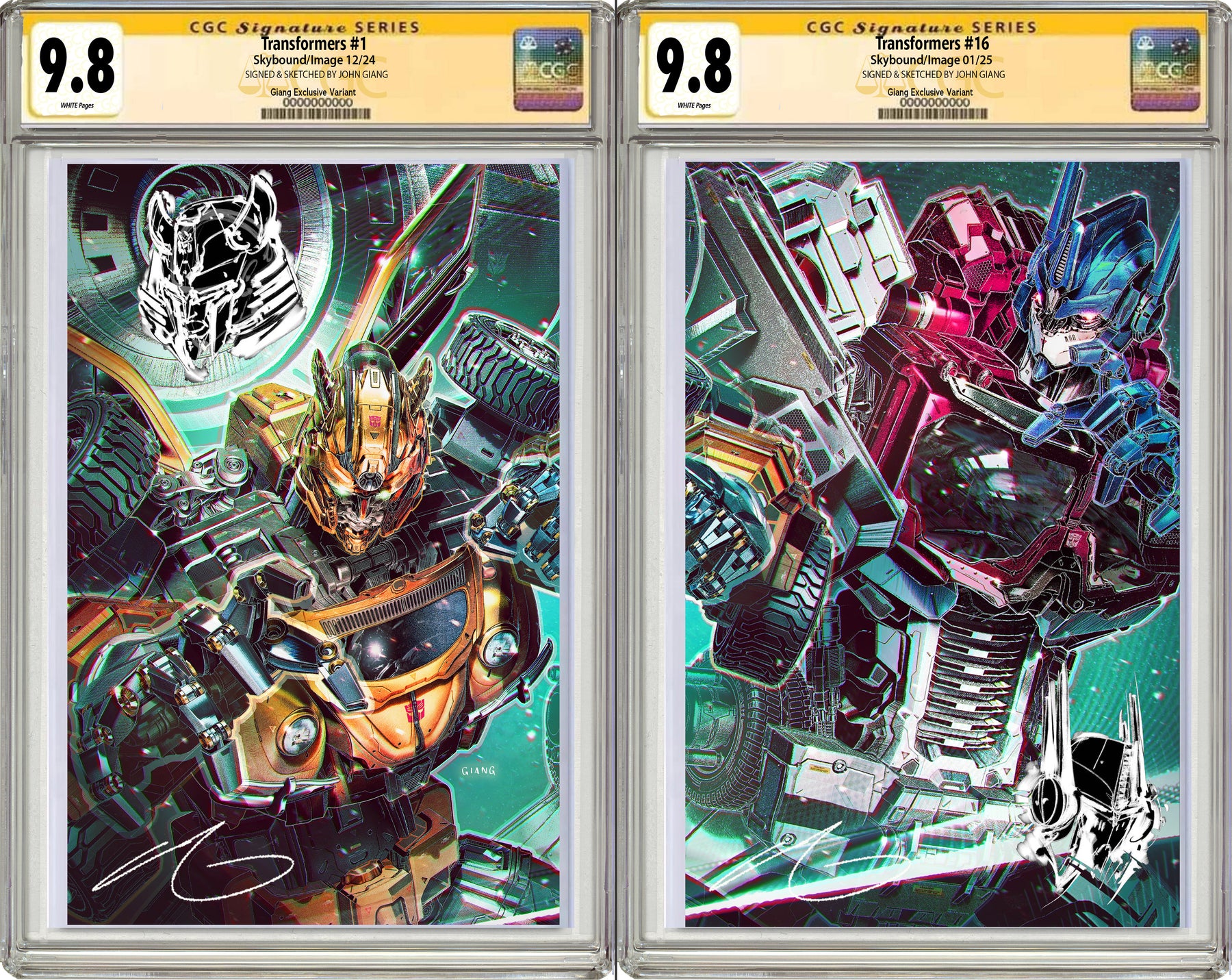 TRANSFORMERS #1 & TRANSFORMERS #16 JOHN GIANG EXCLUSIVE CONNECTING VAR