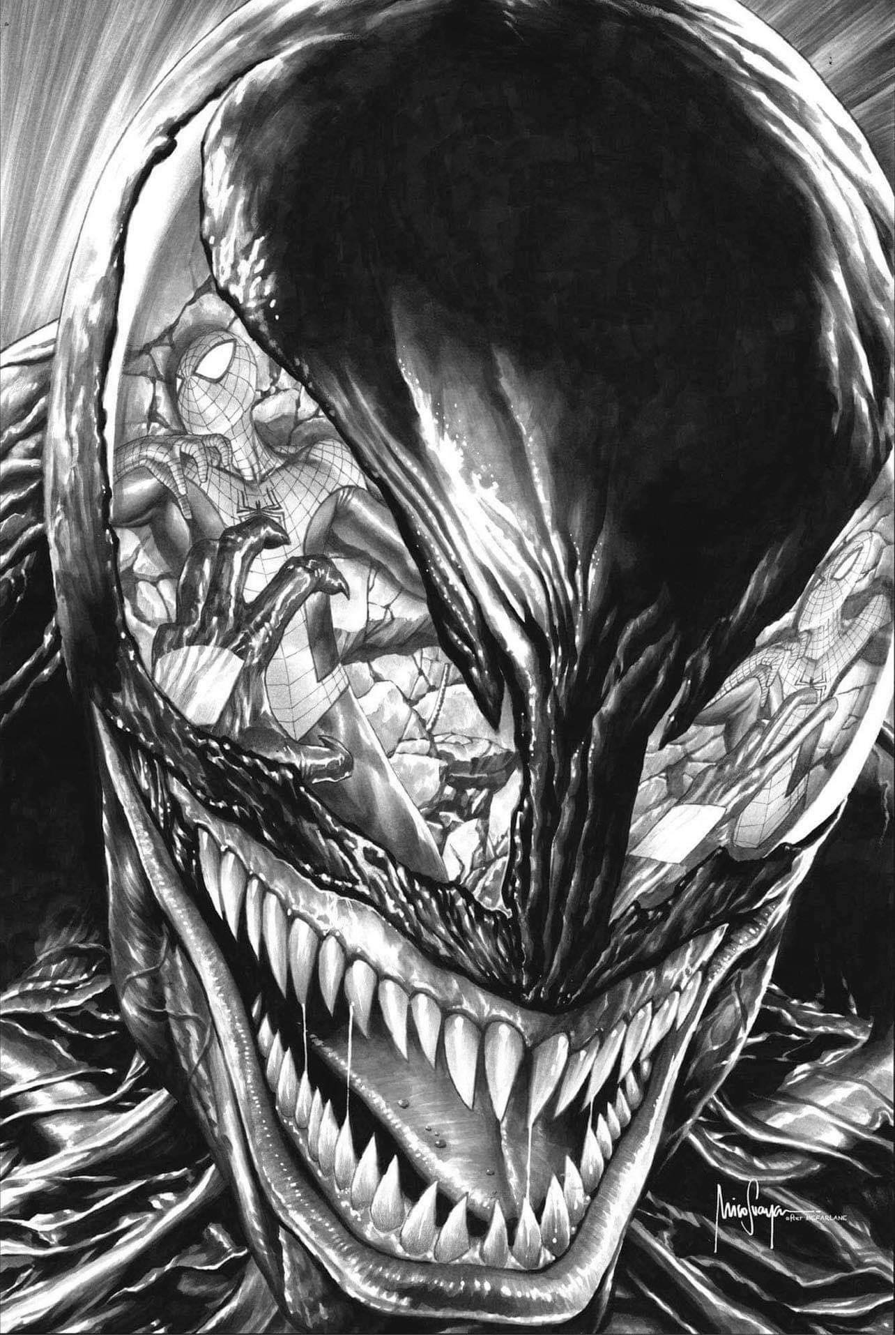 Venom Face Drawing